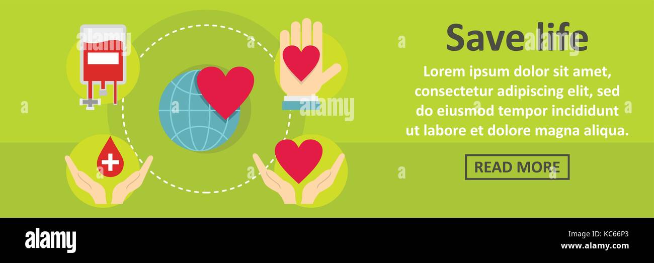 Save life banner horizontal concept Stock Vector Image & Art - Alamy