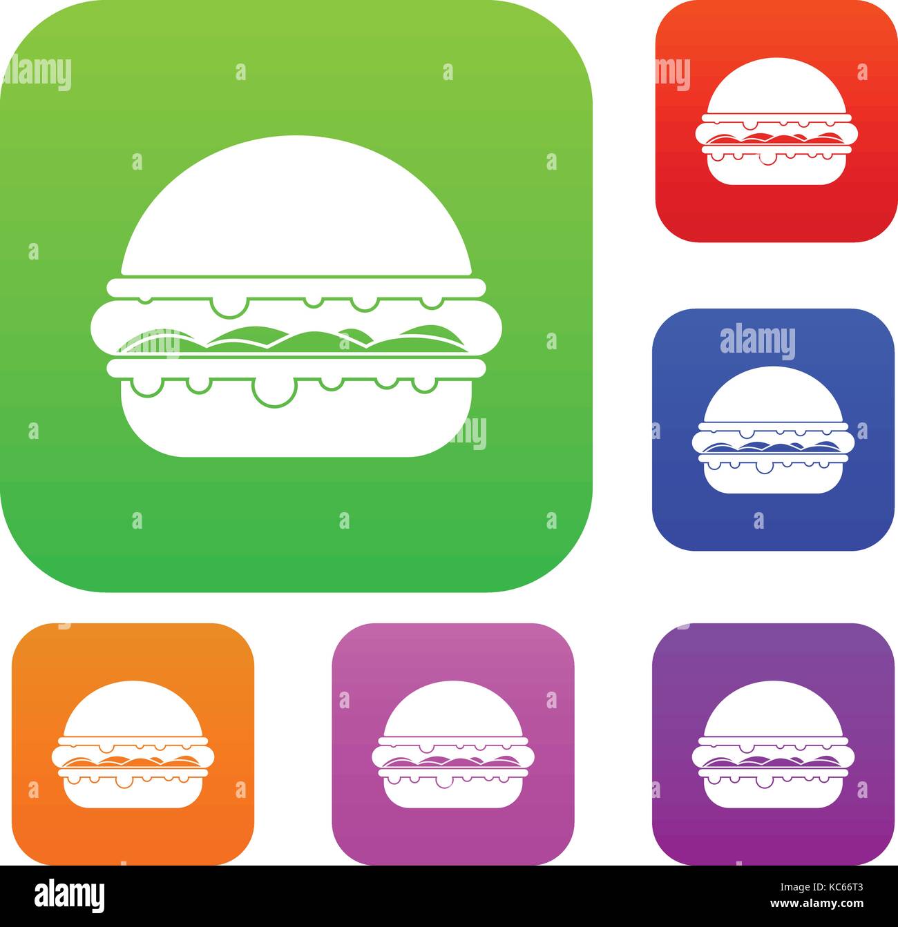Burger set color collection Stock Vector Image & Art - Alamy