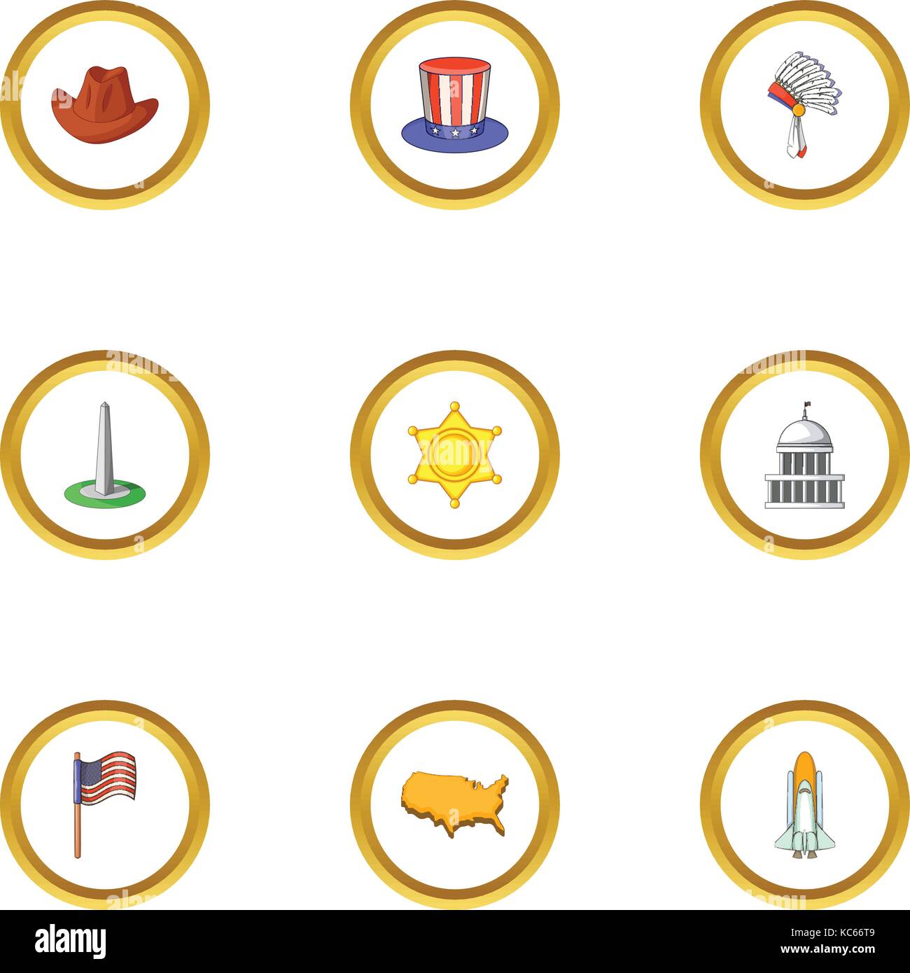 American dream icons set, cartoon style Stock Vector Image & Art - Alamy