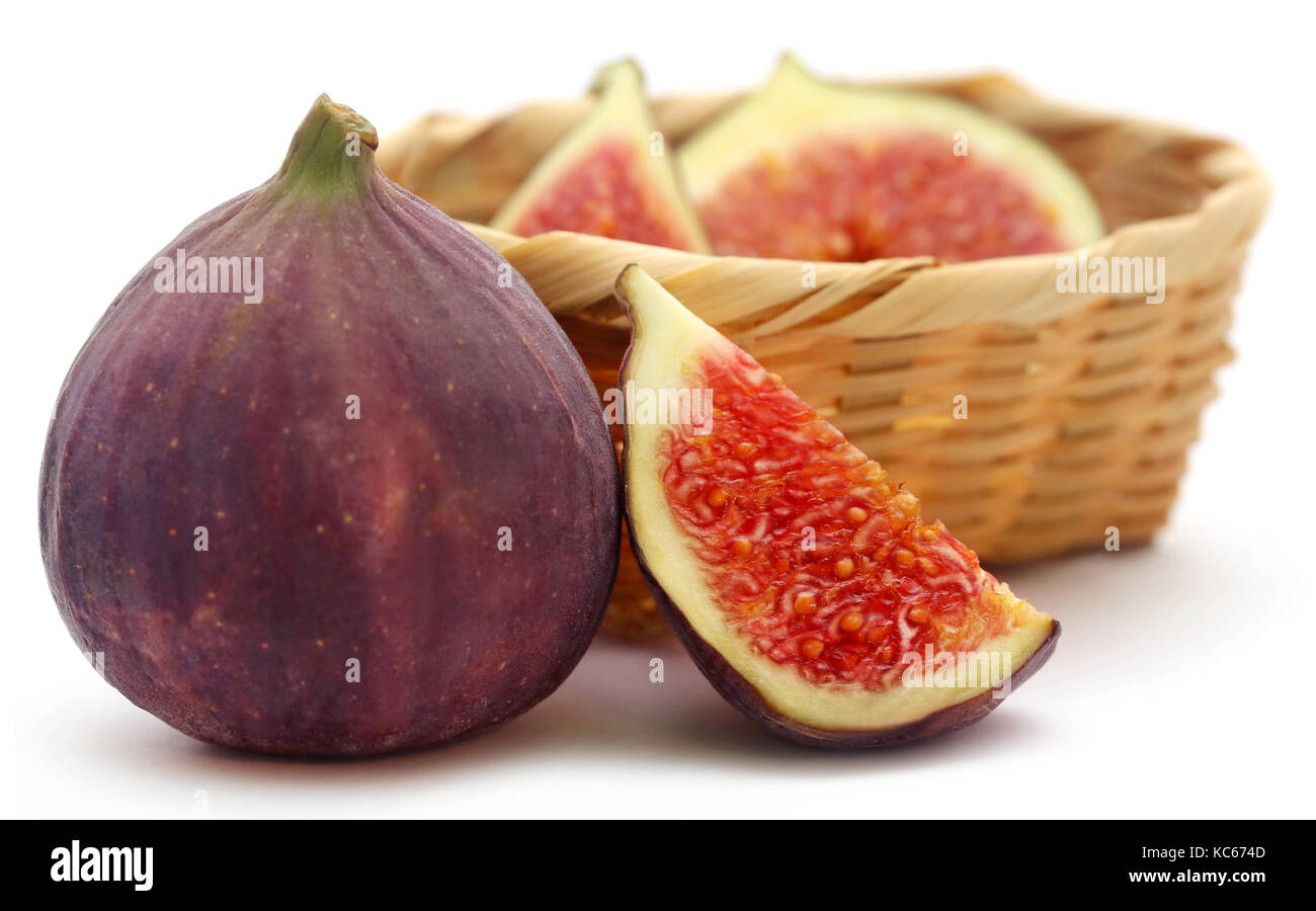 Fresh organic common figs over white background Stock Photo - Alamy
