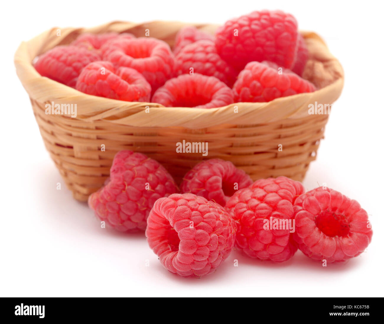 Fresh Raspberry over white background Stock Photo - Alamy