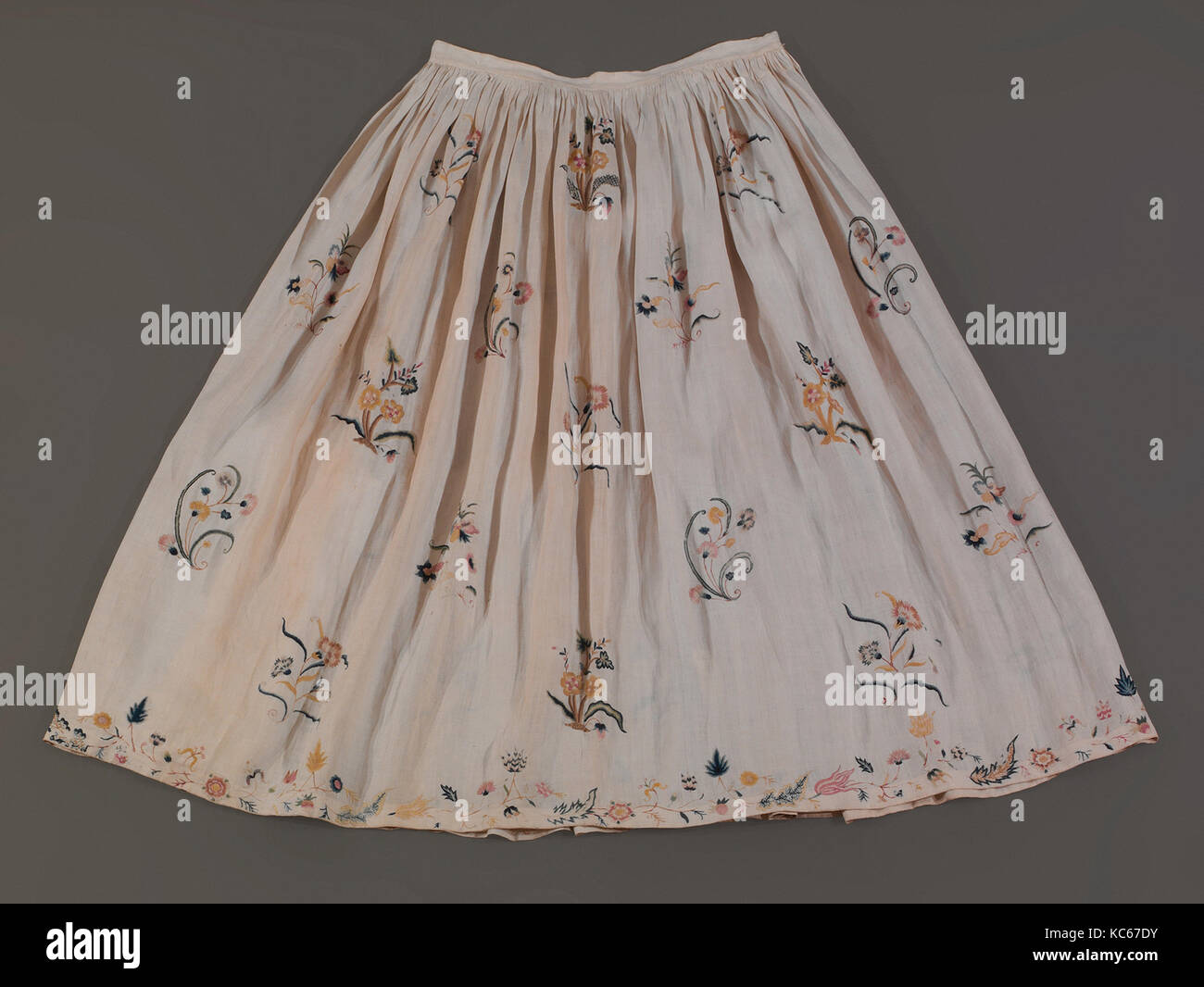 Skirt, ca. 1750, American, linen, wool Stock Photo - Alamy