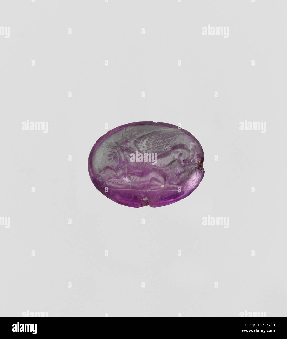 Amethyst ring stone, Late Classical, 4th century B.C., Greek, Amethyst ...