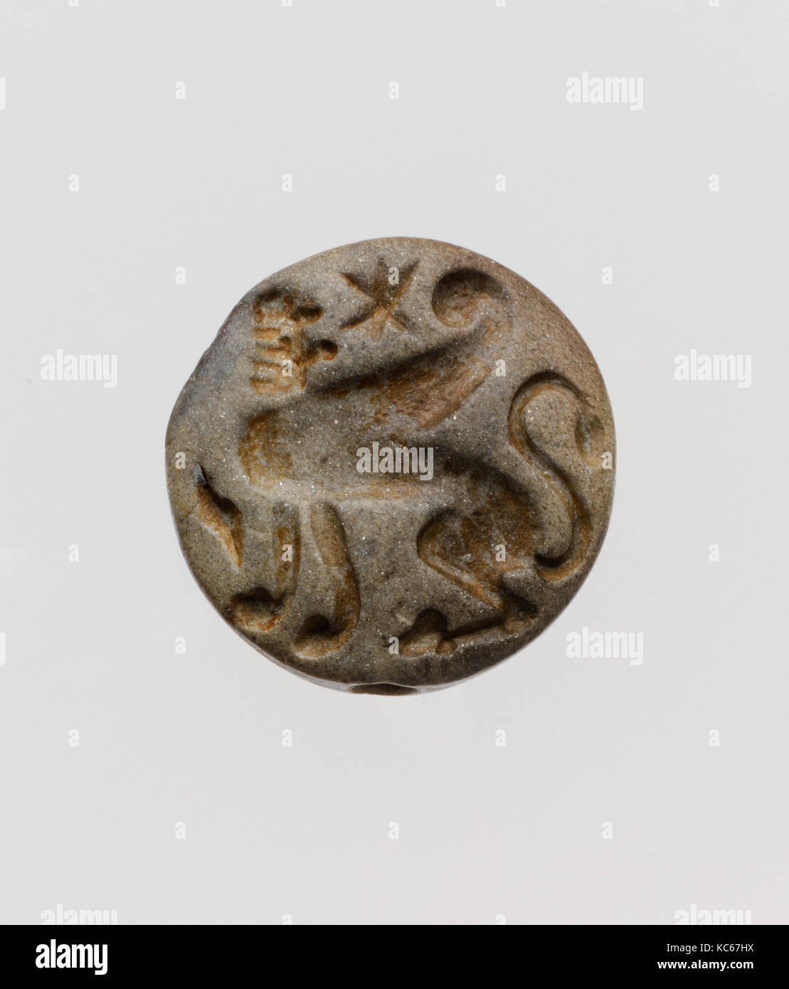 Micaceous stone lentoid seal, 2nd half of the 7th century B.C Stock ...