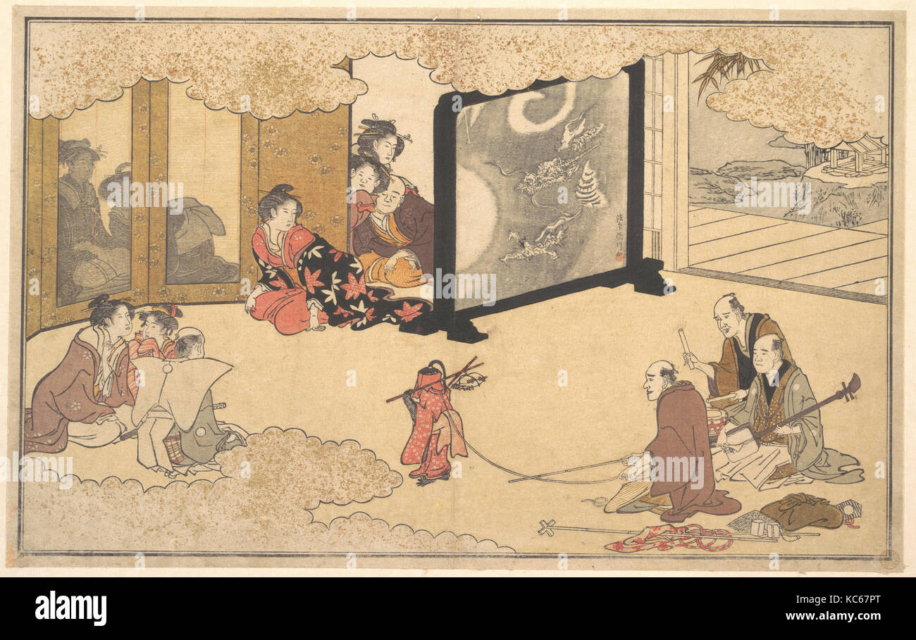 Seeing a Performance, Edo period (1615–1868), 1789, Japan, Polychrome ...