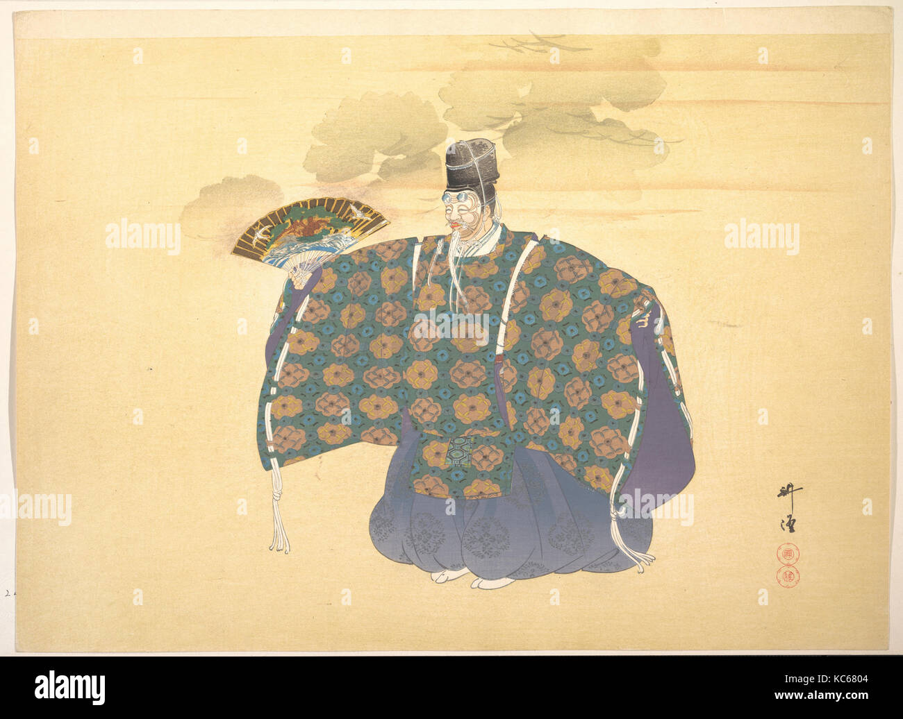 Illustration of Noh Dance Scene, Tsukioka Kōgyo, ca. 1910 Stock Photo ...