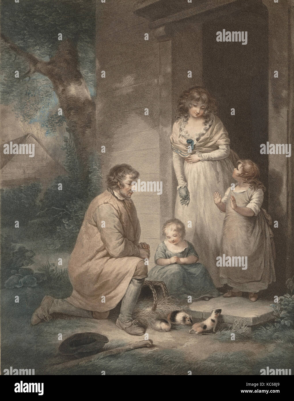 Guinea Pigs, 1789, Stipple engraving and etching, printed in color à la ...