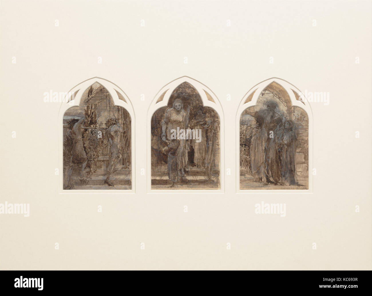 Design for three windows, Possibly Tiffany Glass and Decorating Company ...