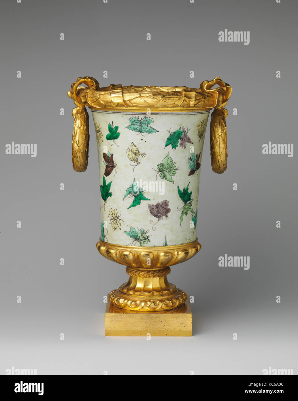 Pair of mounted vases, porcelain early 18th century, mounts ca. 1765 ...