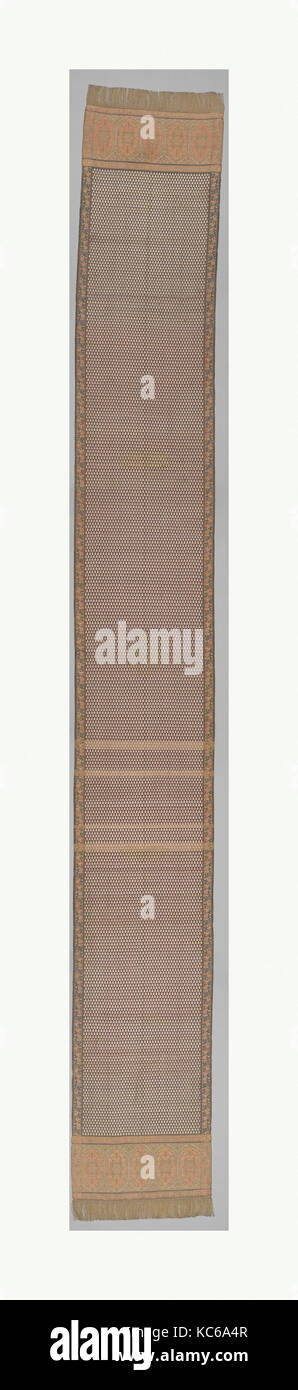 Sash, 17th century, Attributed to Iran, Silk, metal thread, Textile: H ...