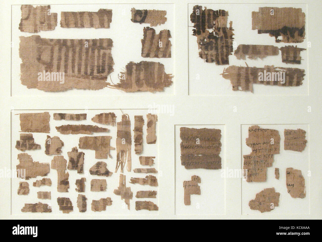 Papyri Fragments, 7th century, Made in Thebes, Byzantine Egypt, Coptic ...