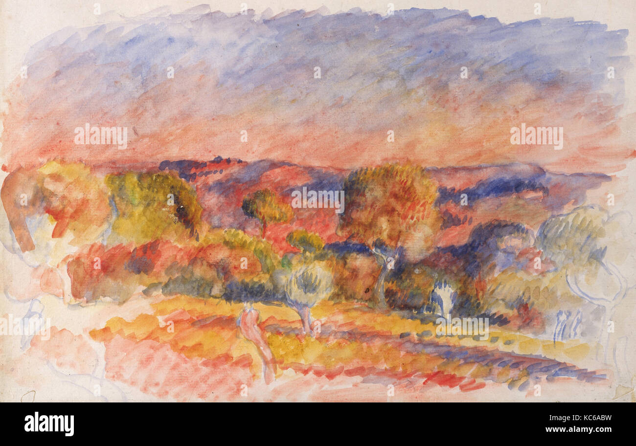 Landscape, 1889, Watercolor on off-white laid paper, 8 7/8 x 12 9/16 in ...