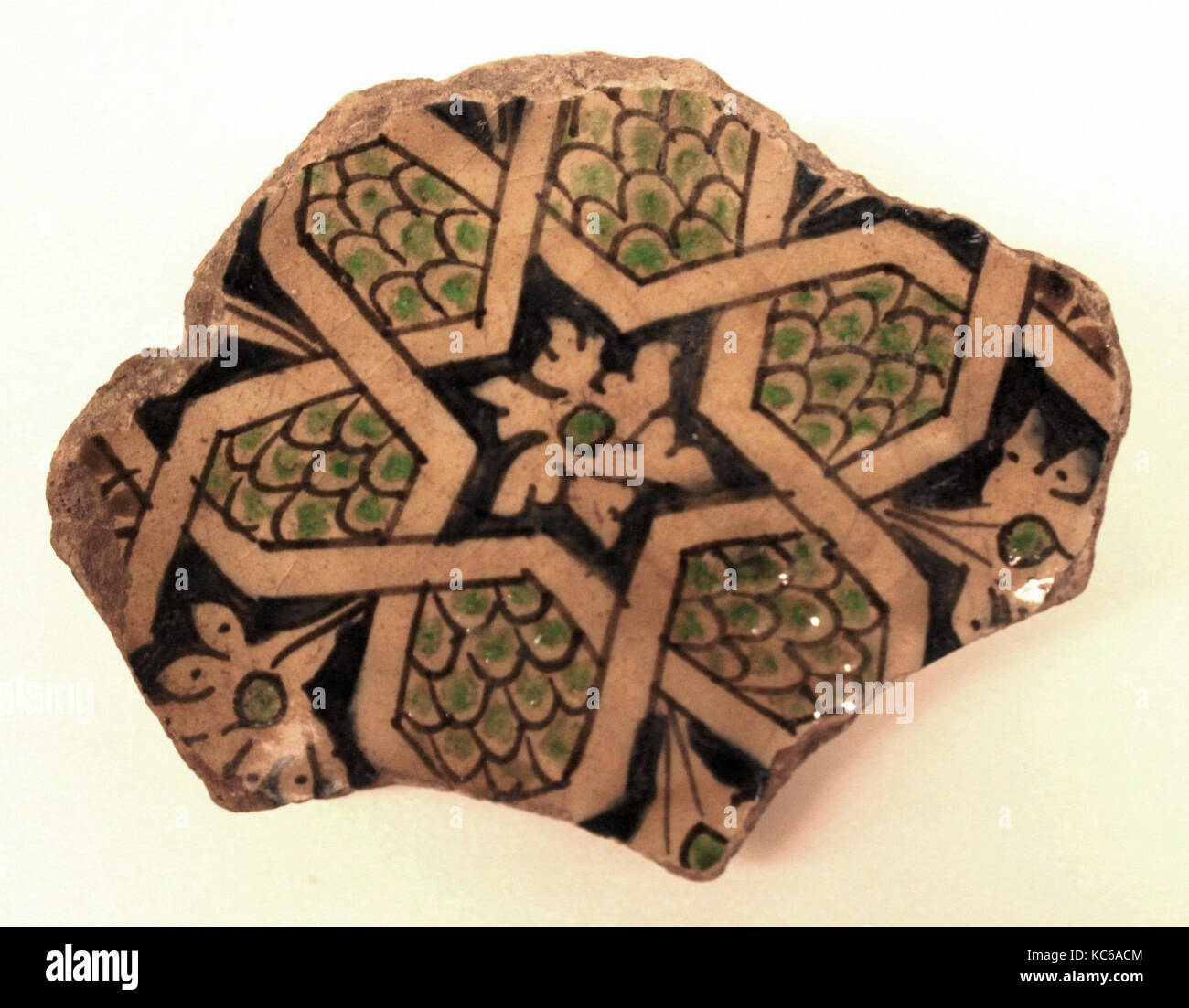 Fragment, 13th–16th century, Attributed to Egypt, Stonepaste; painted ...