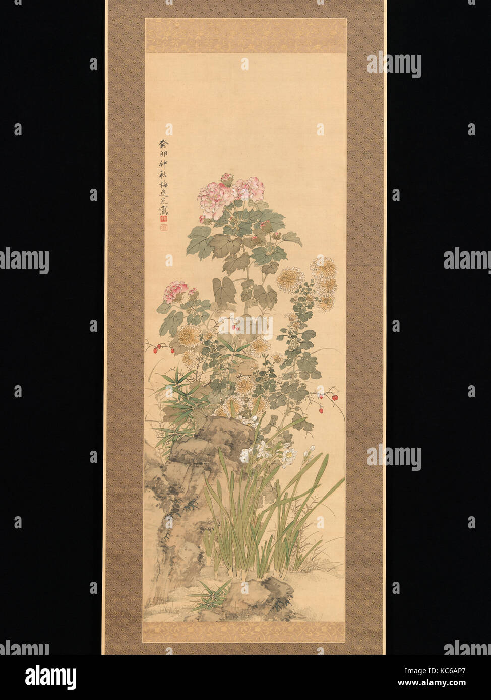 Autumn Flowers, Edo period (1615–1868), 1843, Japan, Hanging scroll ...