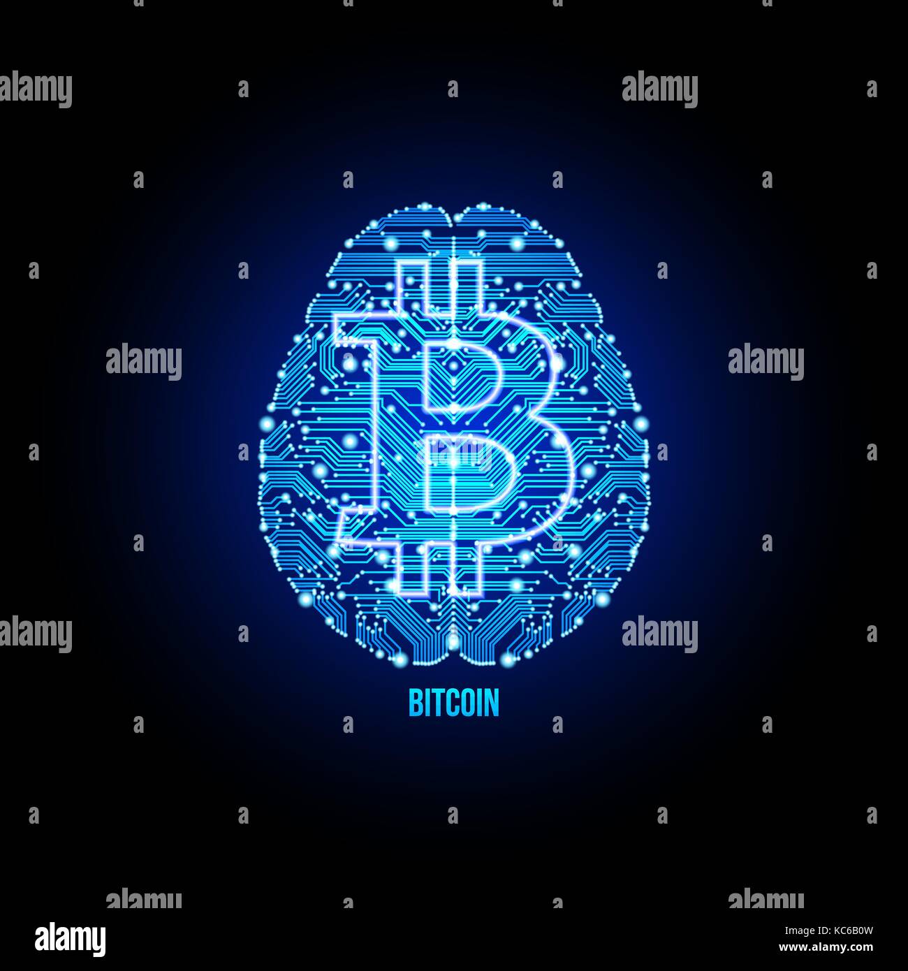 Crypto currency bitcoin on brain background Stock Vector Image & Art - Alamy