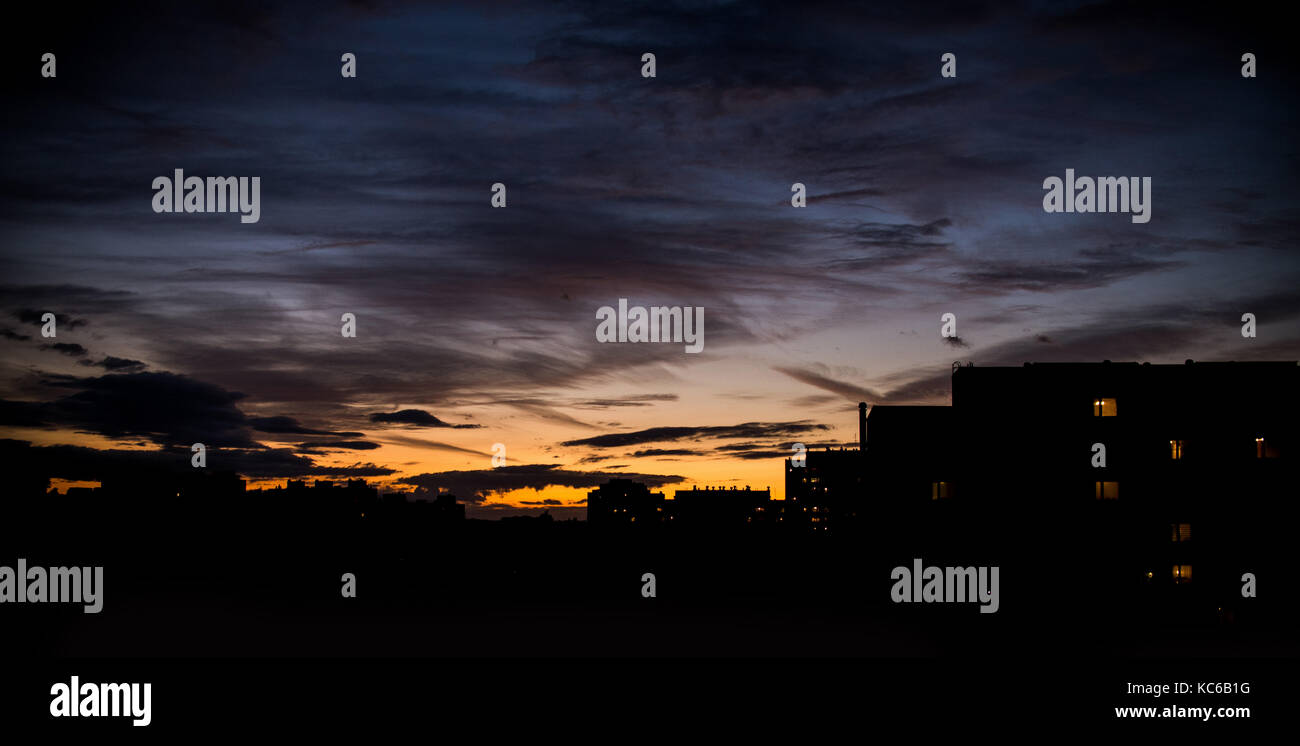 close up on sunset sky texture or background in the city Stock Photo ...