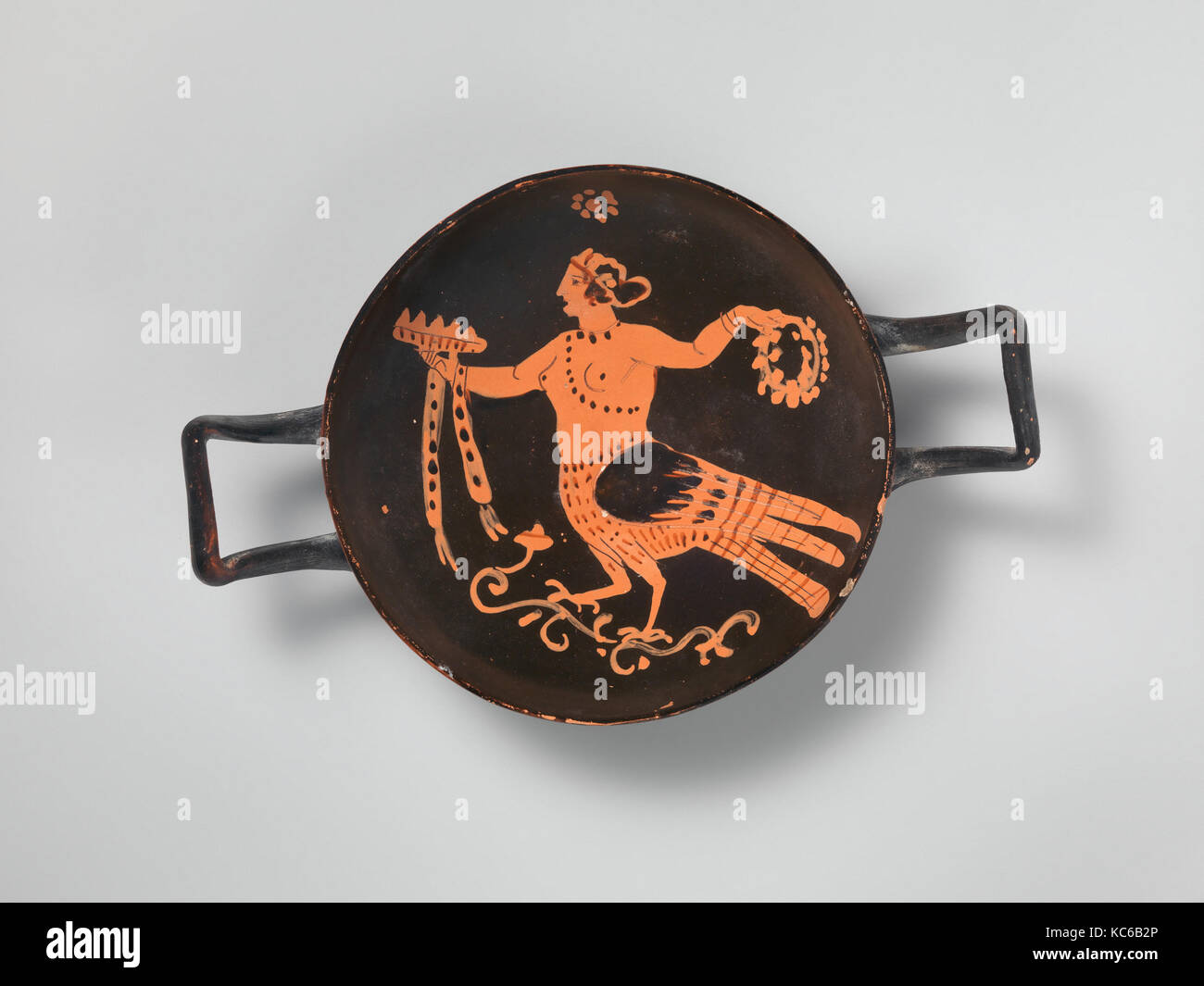 Terracotta stemless kylix (drinking cup), late 4th century B.C Stock ...