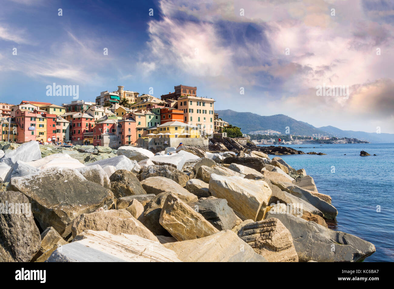 Ancient village of Boccadasse, genova, Italy Stock Photo - Alamy
