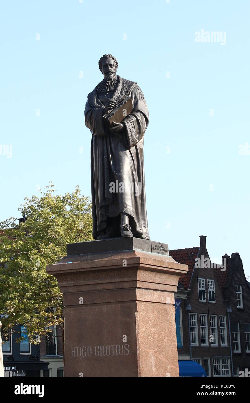 Statue of renowned 17th century Dutch jurist and philosopher Hugo de ...