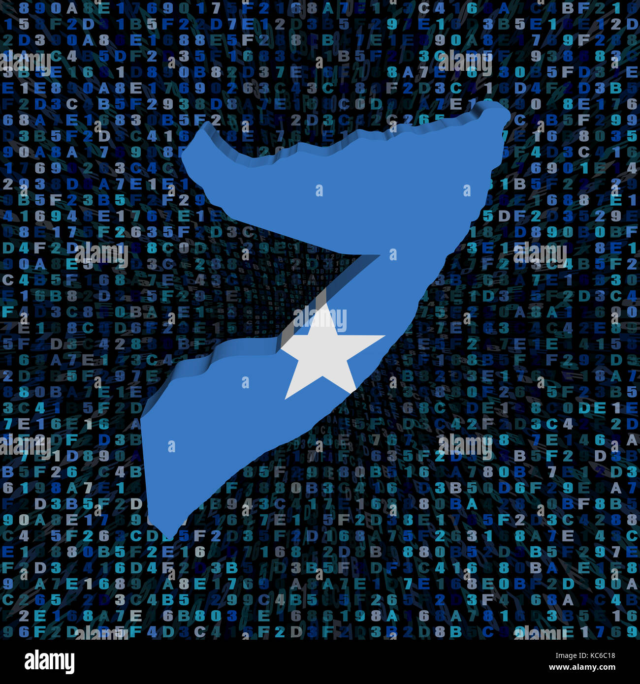 Somalia map flag on hex code illustration Stock Photo - Alamy