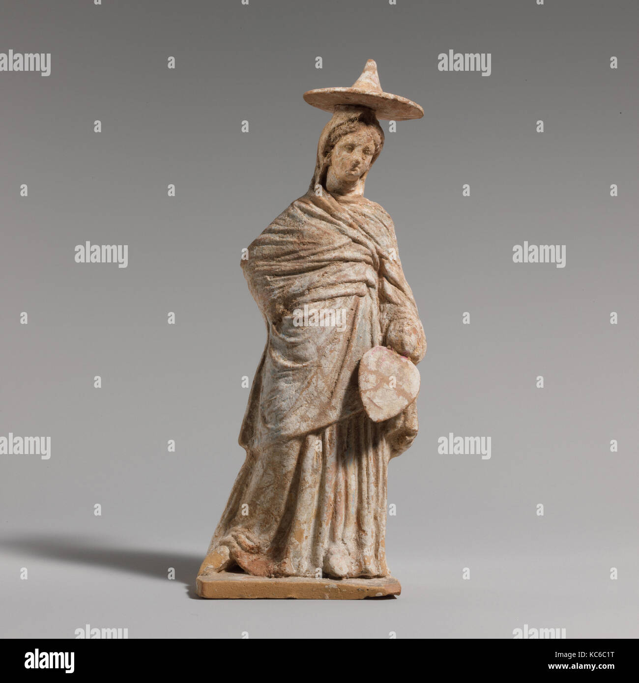 Terracotta statuette of a woman, Hellenistic, 3rd century B.C., Greek ...