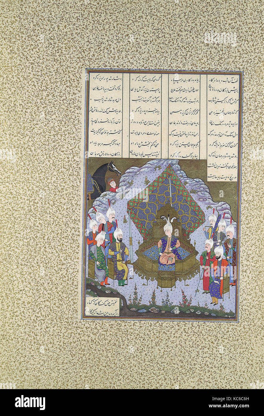 "Yazdigird II Accedes to the Throne", Folio 592r from the Shahnama ...