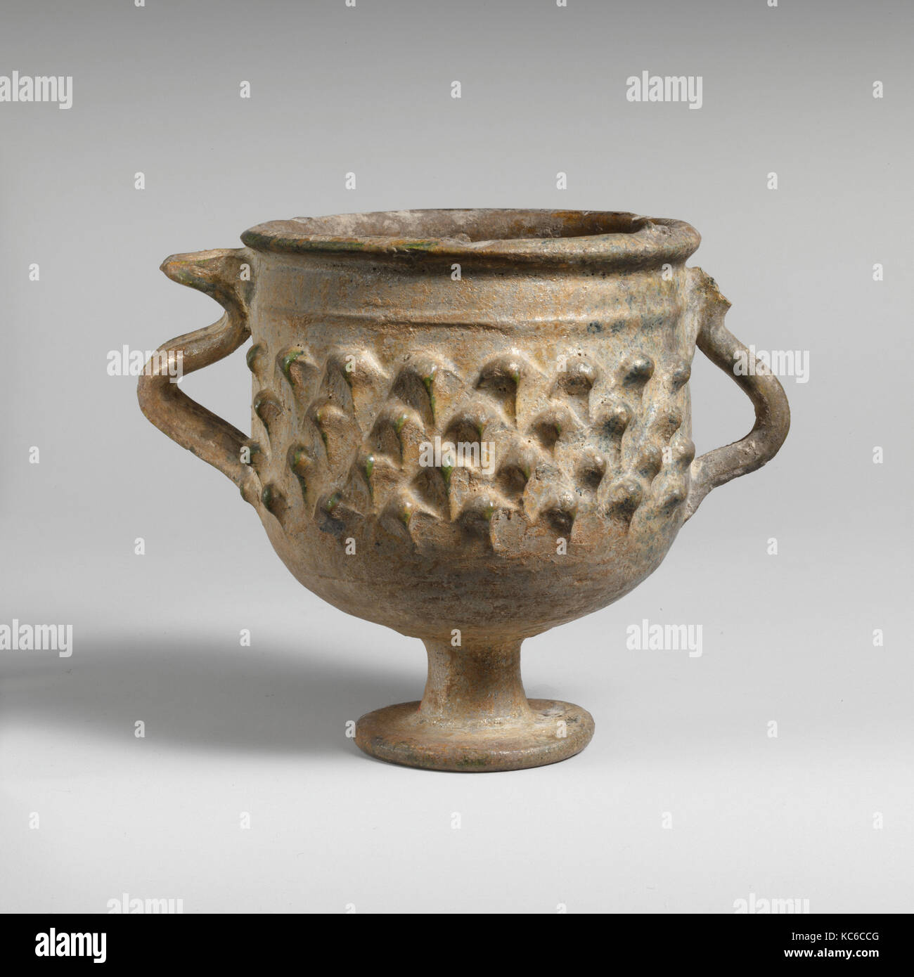 Lead-glazed stemmed cup, Late Imperial, 3rd century A.D., Roman ...