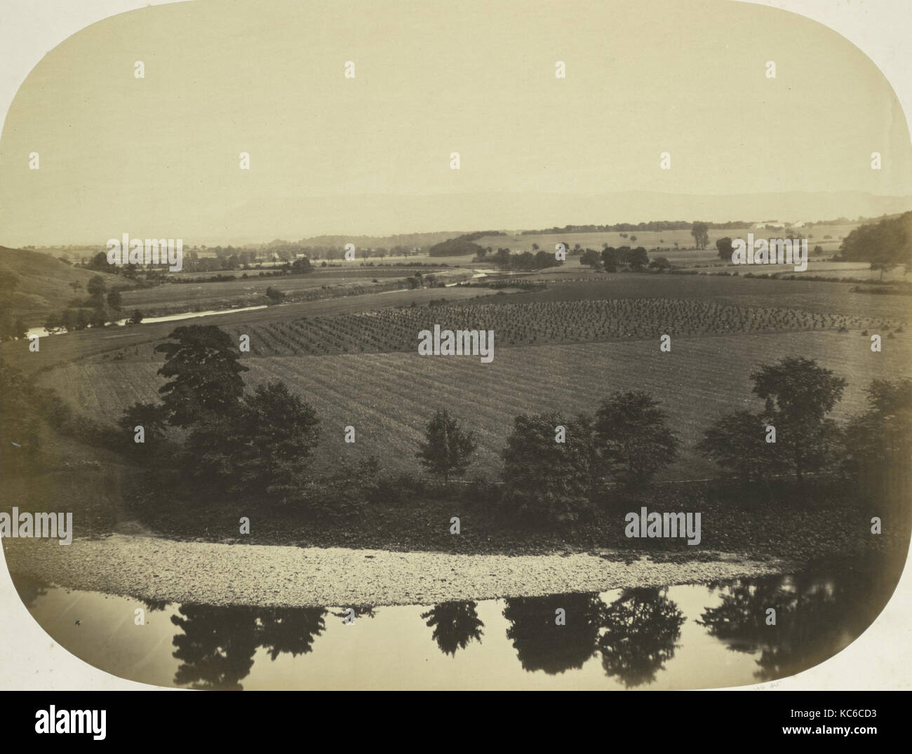 Valley of the Ribble and Pendle Hill, Roger Fenton, 1859 Stock Photo ...