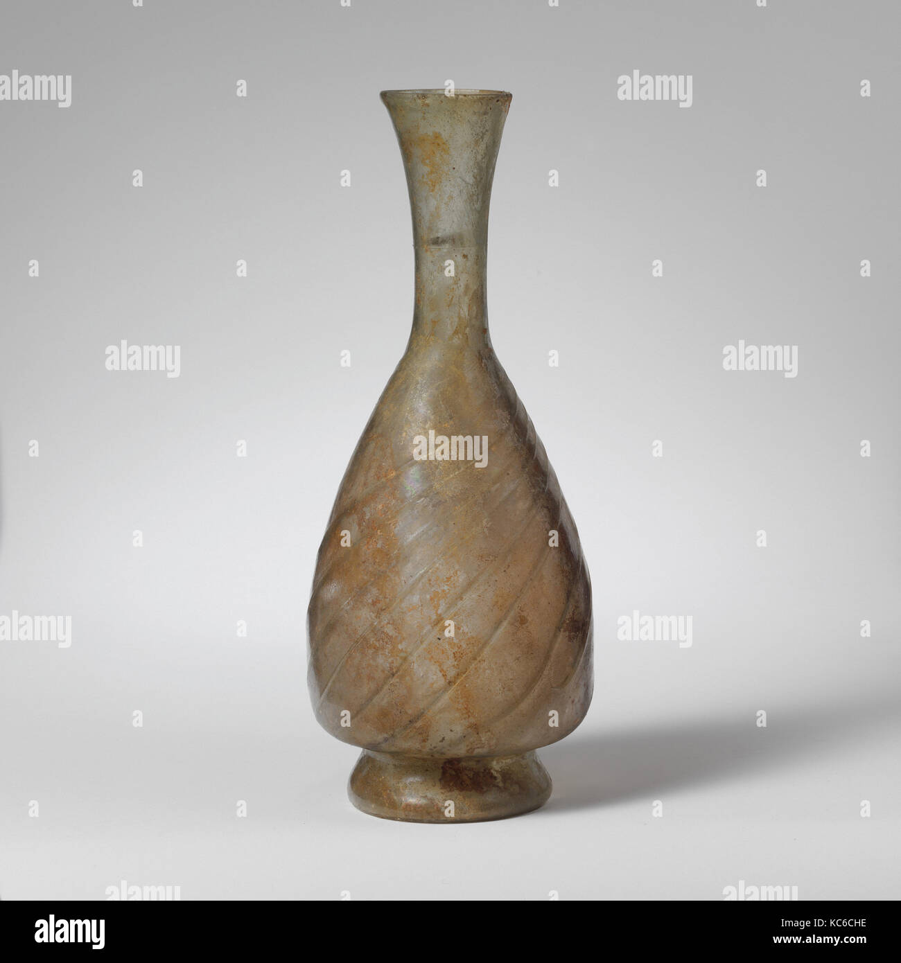 Glass flask, Late Imperial, 3rd century A.D., Roman, Syrian, Glass ...