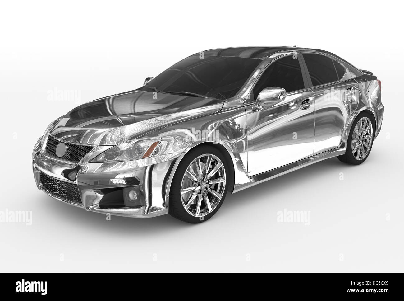 car isolated on white - chrome, tinted glass - front-left side view ...