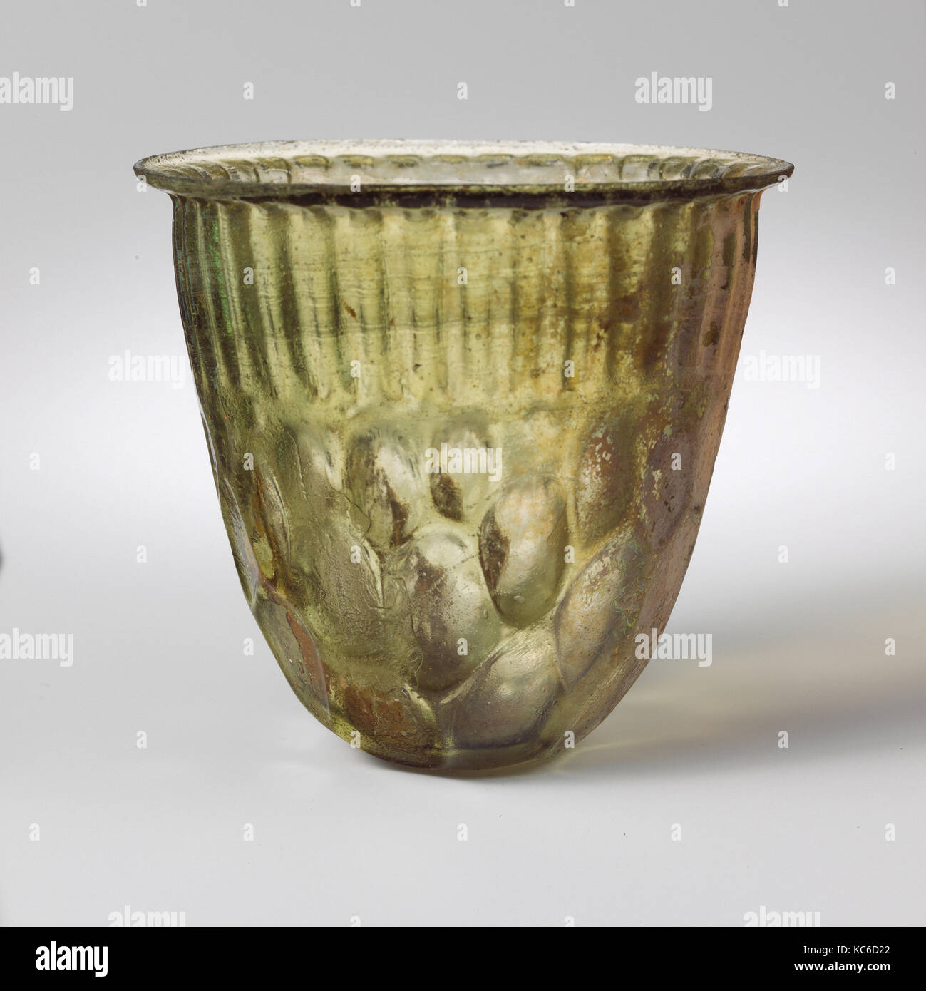 Glass beaker, Late Imperial, 4th–5th century A.D., Roman, Glass; blown ...