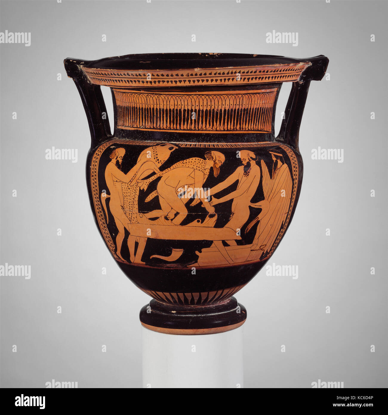 Terracotta column-krater (bowl for mixing wine and water), ca. 460–450 ...