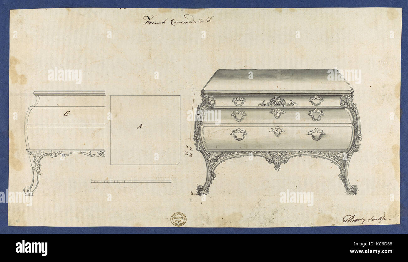 French Commode Table, from Chippendale Drawings, Vol. II, Thomas ...