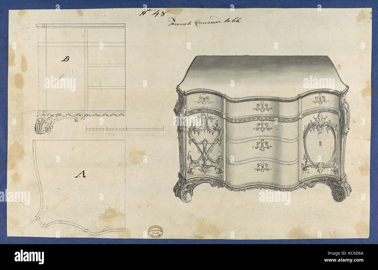 French Commode Table, from Chippendale Drawings, Vol. II, Thomas ...
