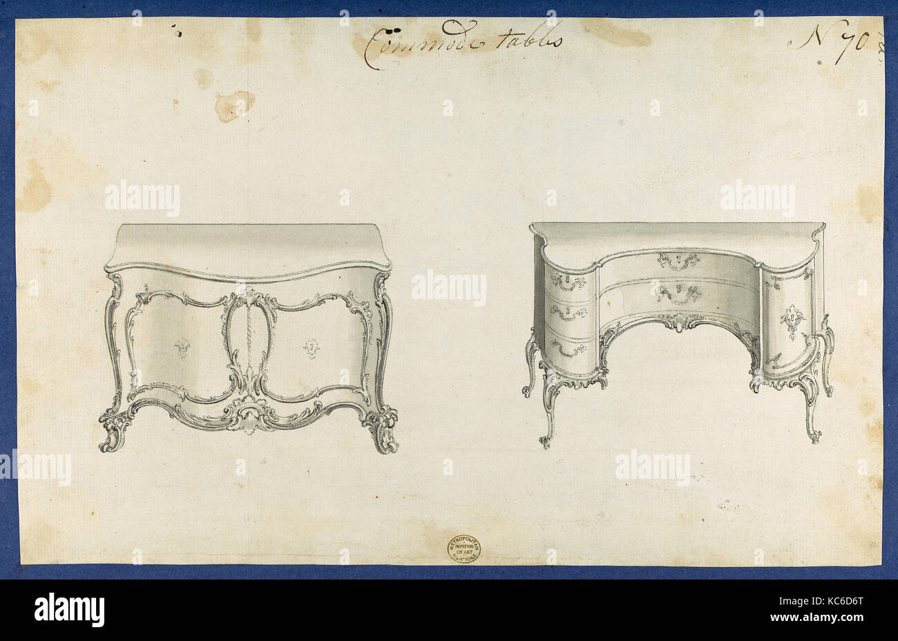Commode Tables, from Chippendale Drawings, Vol. II, Thomas Chippendale ...