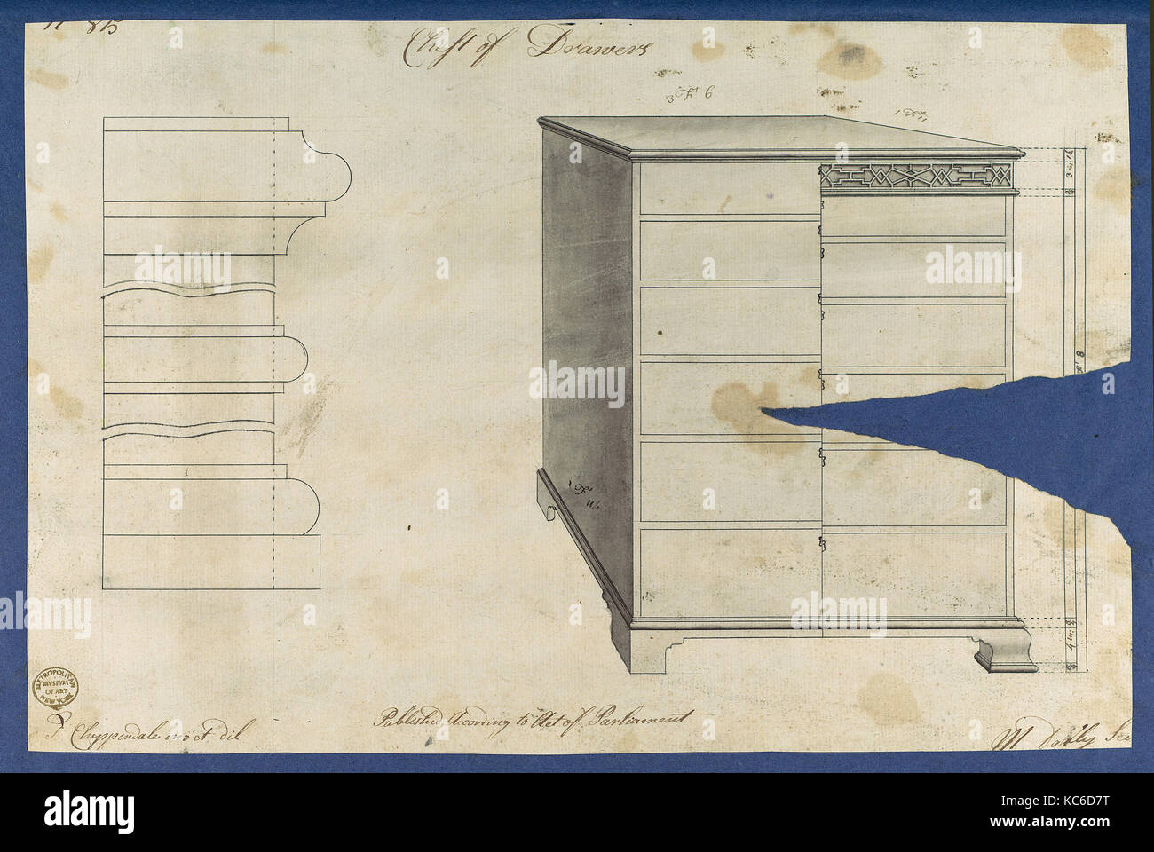 Chest of Drawers, from Chippendale Drawings, Vol. II, Thomas ...