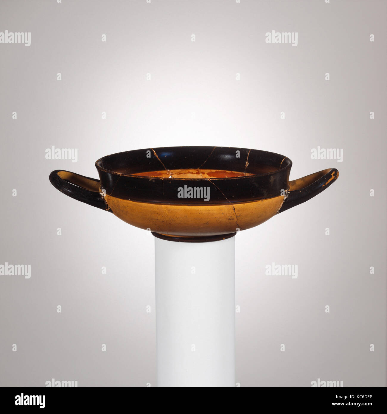 Terracotta stemless kylix (drinking cup), ca. 500–475 B.C Stock Photo ...