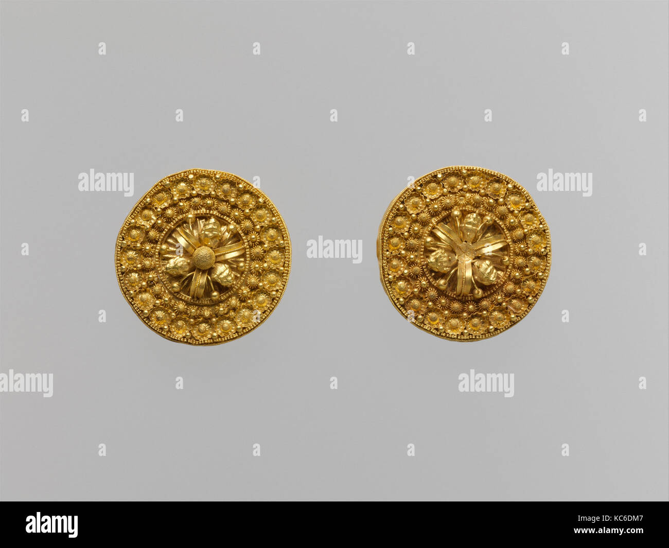 Gold disks with floral motifs and lions' heads, late 6th century B.C ...