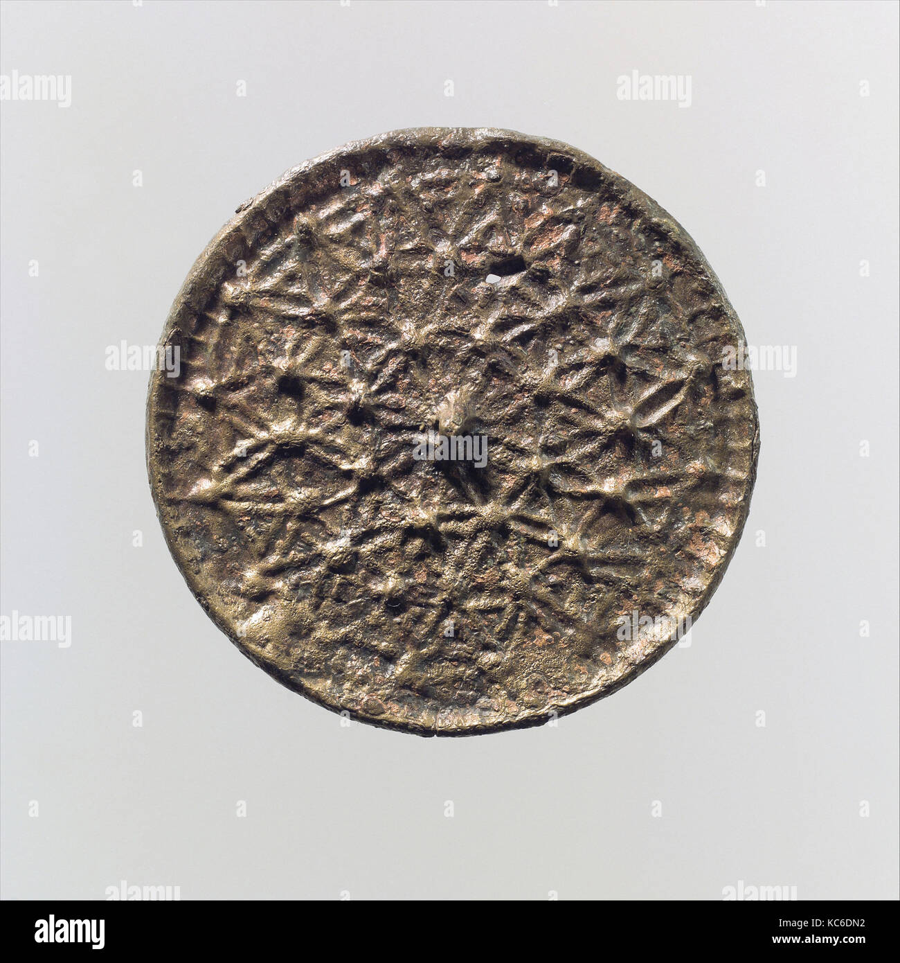 Mirror, 12th–13th century, Found Iran, Nishapur, Bronze; cast, Diam. 2 ...