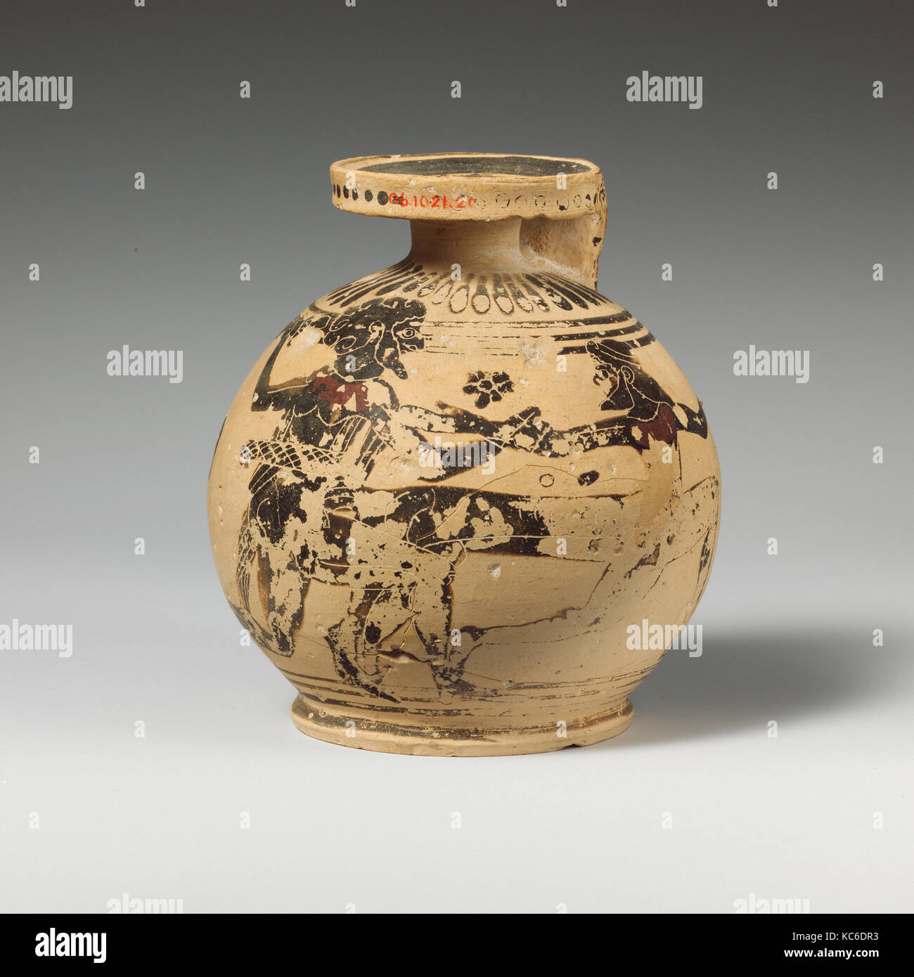 Terracotta aryballos (oil flask), Middle Corinthian, ca. 595–570 B.C ...