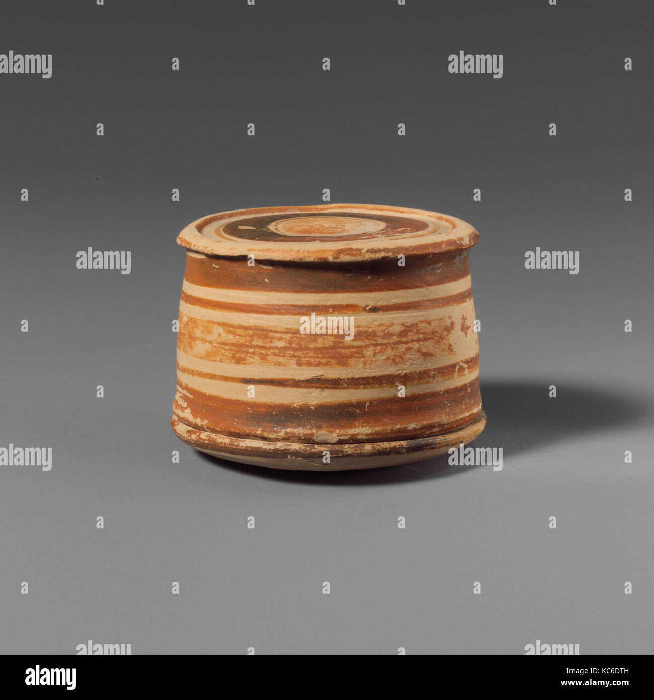 Terracotta pyxis (box), Cypro-Archaic, late 7th–6th century B.C ...