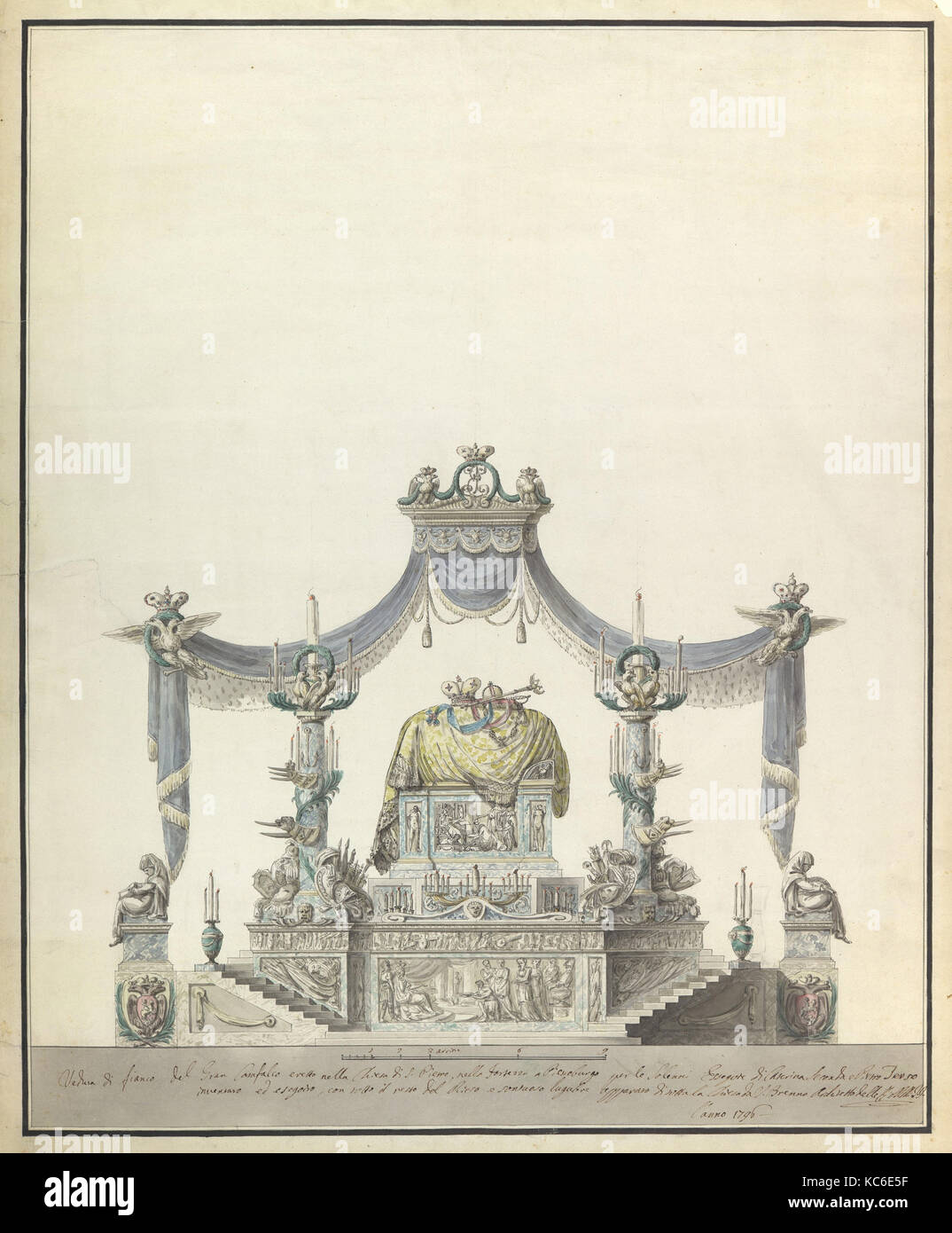 Catafalque of the Empress Catherine the Great of Russia (Side Elevation ...
