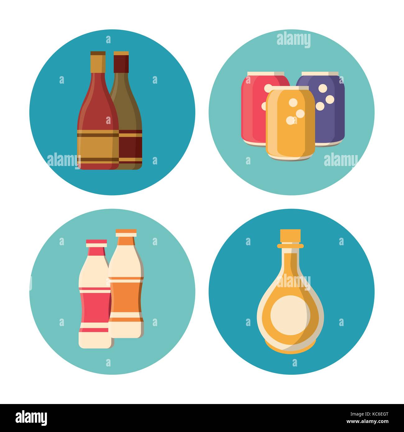 Drinks round icons Stock Vector Image & Art - Alamy
