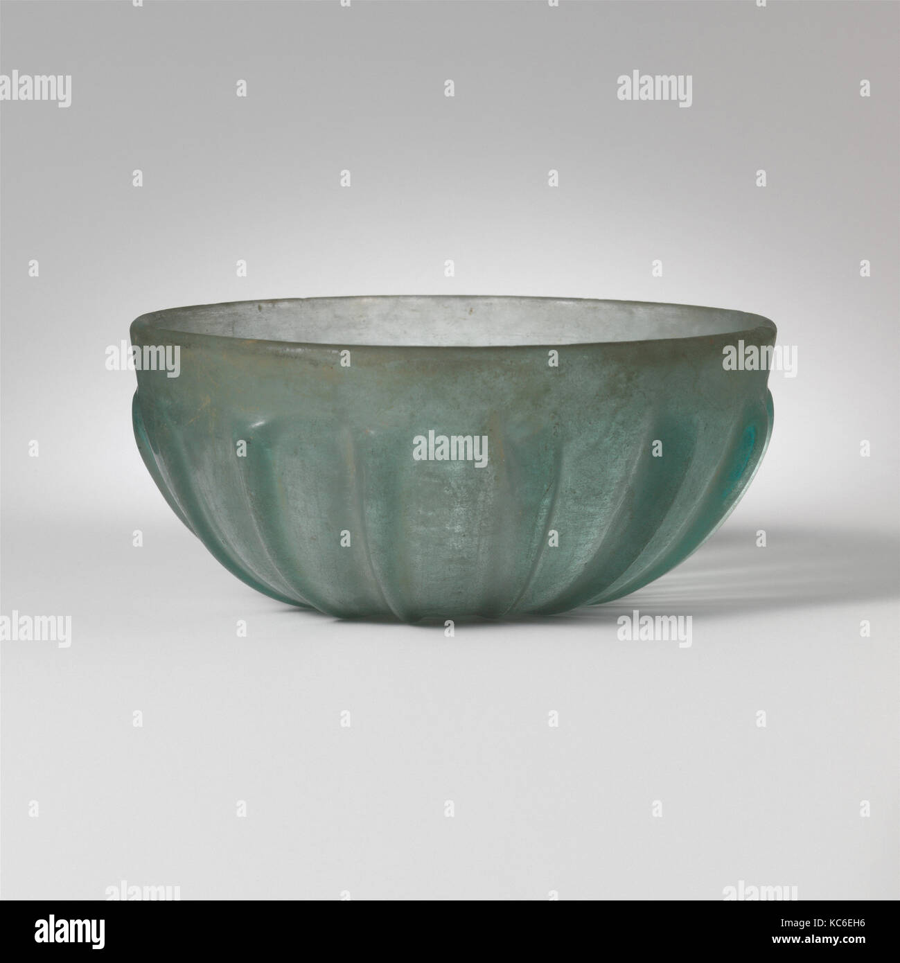 Glass ribbed bowl, Early Imperial, 1st century A.D., Roman, Glass; cast ...