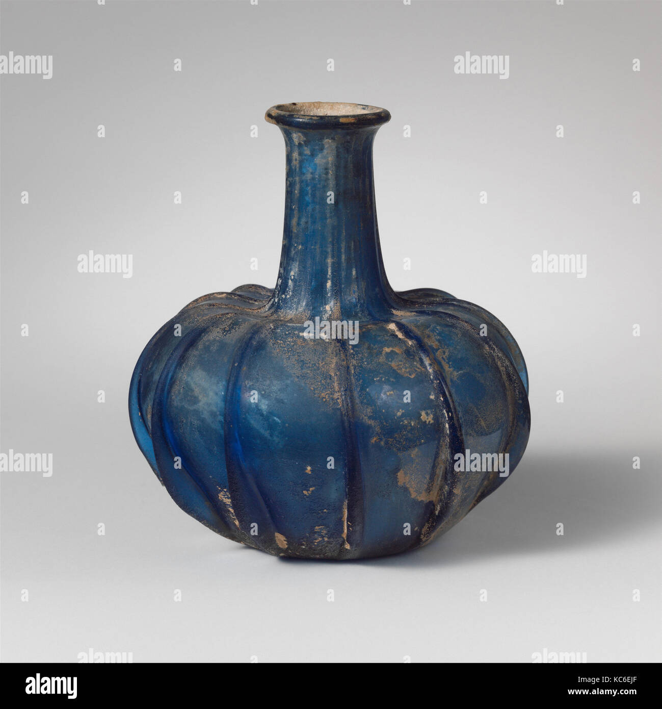 Glass ribbed bottle, Early Imperial, 1st century A.D., Roman, Glass ...