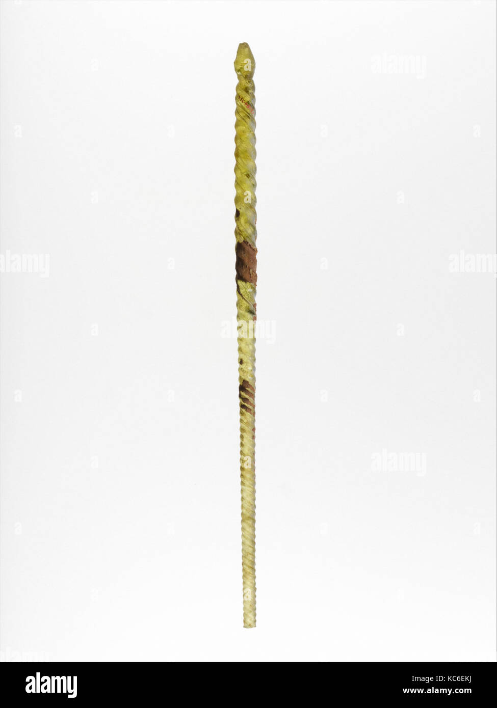 Glass rod, Early Imperial, ca. 1st century A.D., Roman, Glass; drawn ...