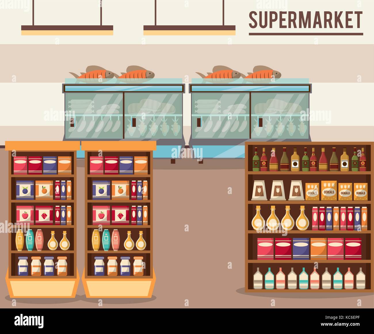 Supermarket sale stand Stock Vector Image & Art - Alamy