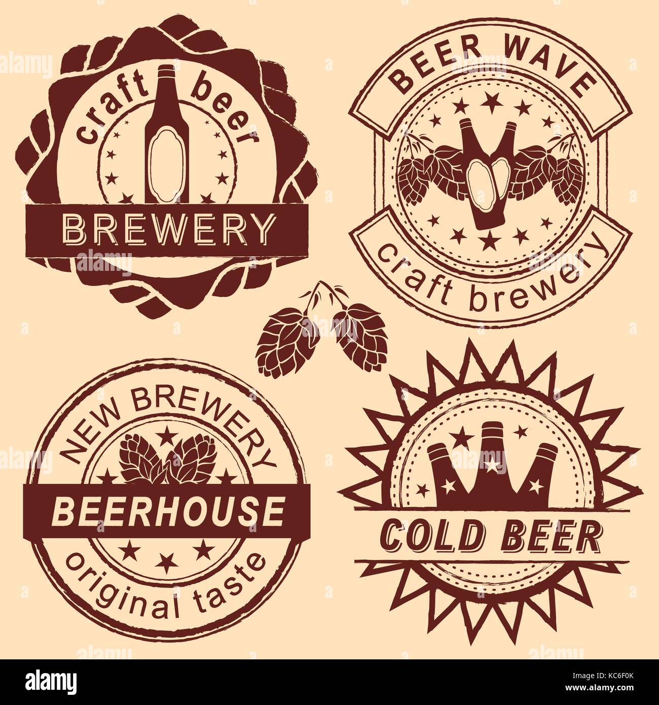 Rero beer shop logo, emblems and badges vector set Stock Vector Image ...