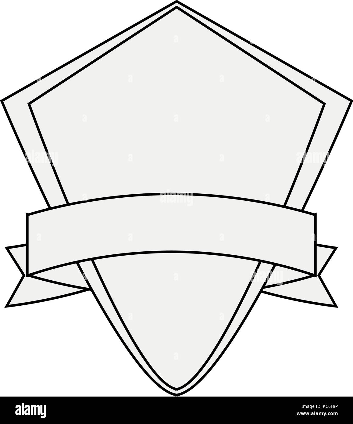 emblem with ribbon icon image Stock Vector Image & Art - Alamy