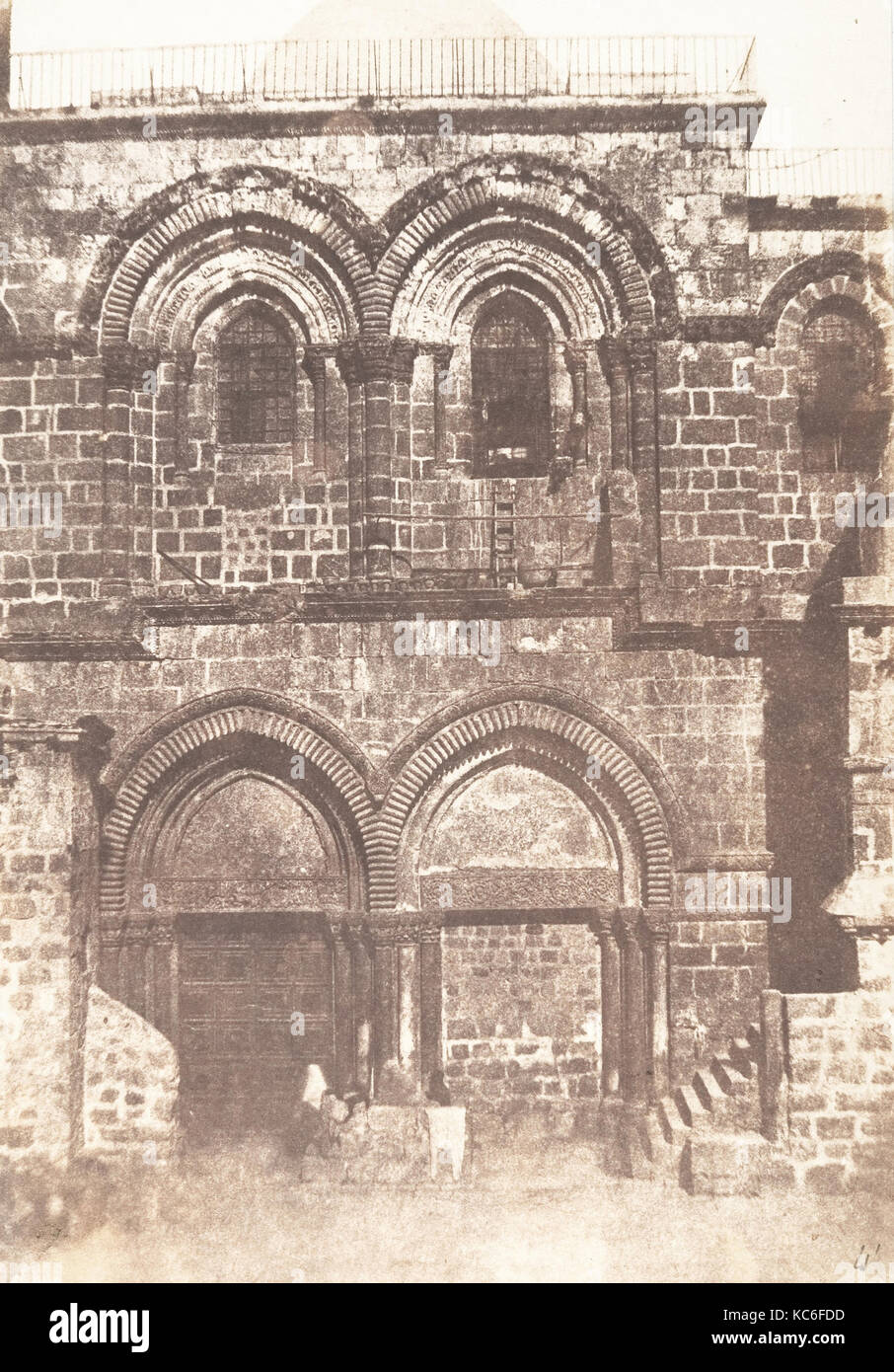 Jérusalem, Saint Sépulcre, Façade, Auguste Salzmann, 1854 Stock Photo ...